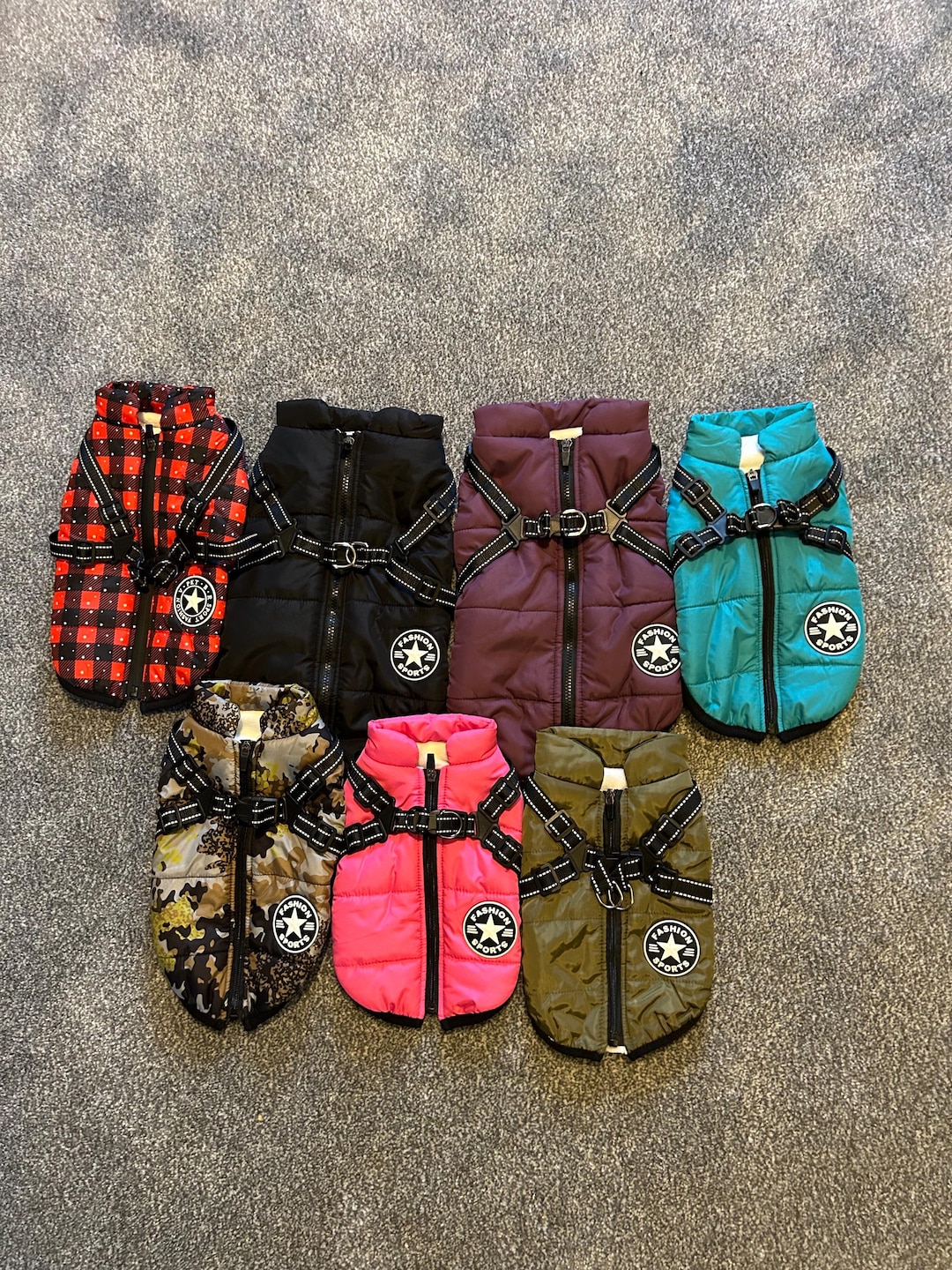 Fleece Lined Dog Winter Coat: Padded Jacket Harness for Small to 5XL ...