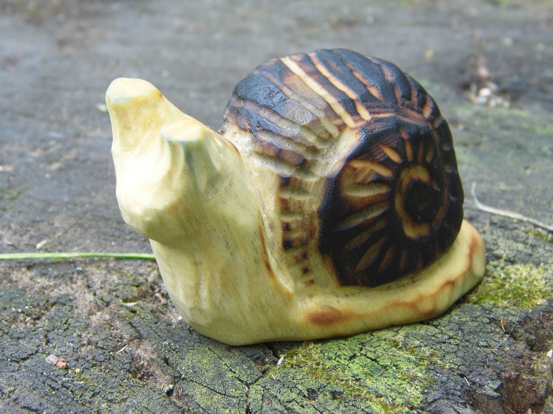 Snail. Figurine of a Snail. Wooden Snail. Carved Snail. Statuette Snail ...