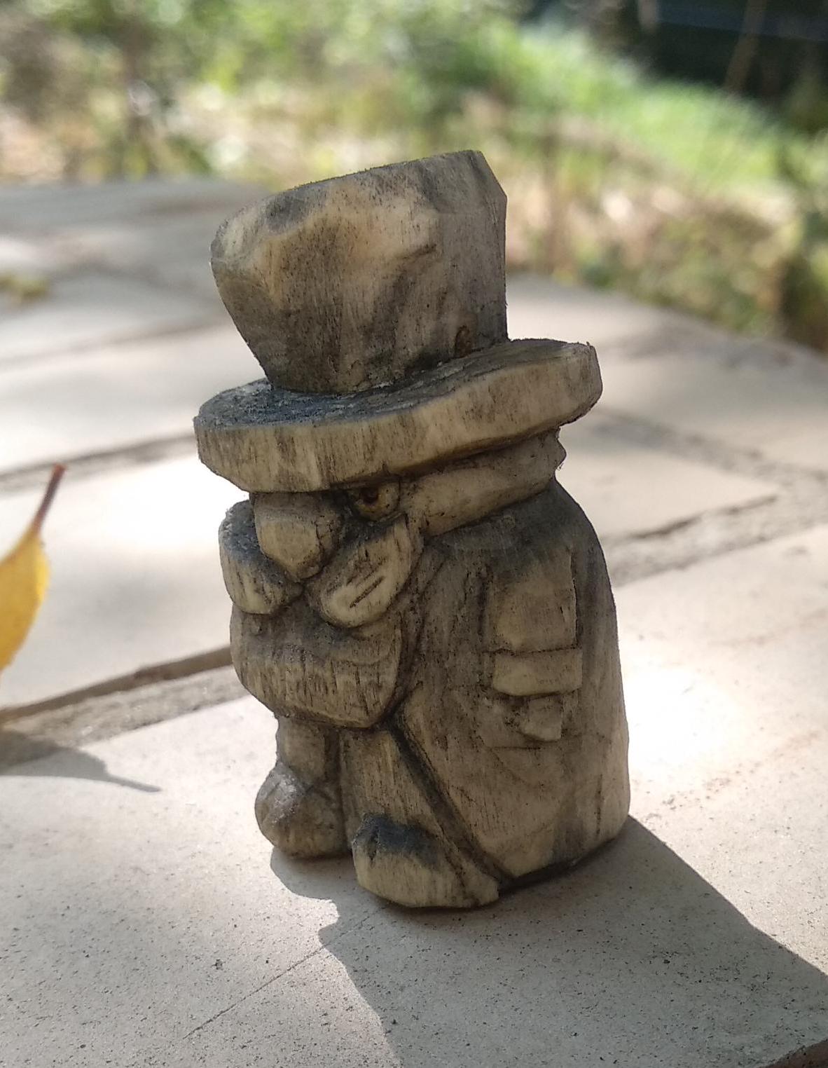 Сarved Wooden Gnome. Wood Carving - Hand Carved Gnome Figurine. Statues ...