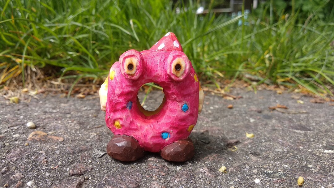 Mr. Donut. Wooden Donut. Donut in a Hat. Donut With Cream. Donut Figure ...