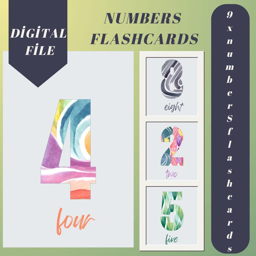 Numbers Flashcards Flashcards With Writing and Numbers Flashcards for ...