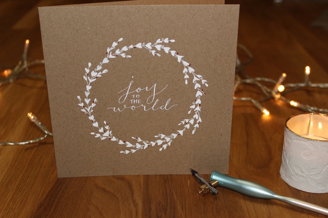 Hand Illustrated Calligraphy Christmas Cards Set of Three - Etsy