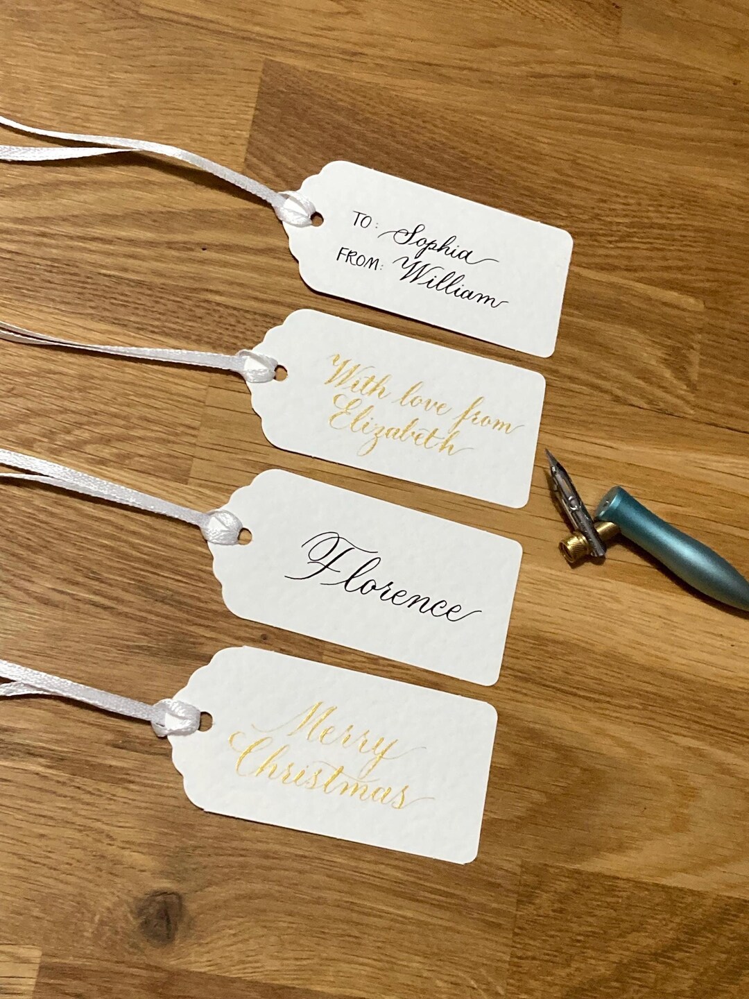 Personalised Hand Written Calligraphy Gift Tags, Gifts, Name Place ...