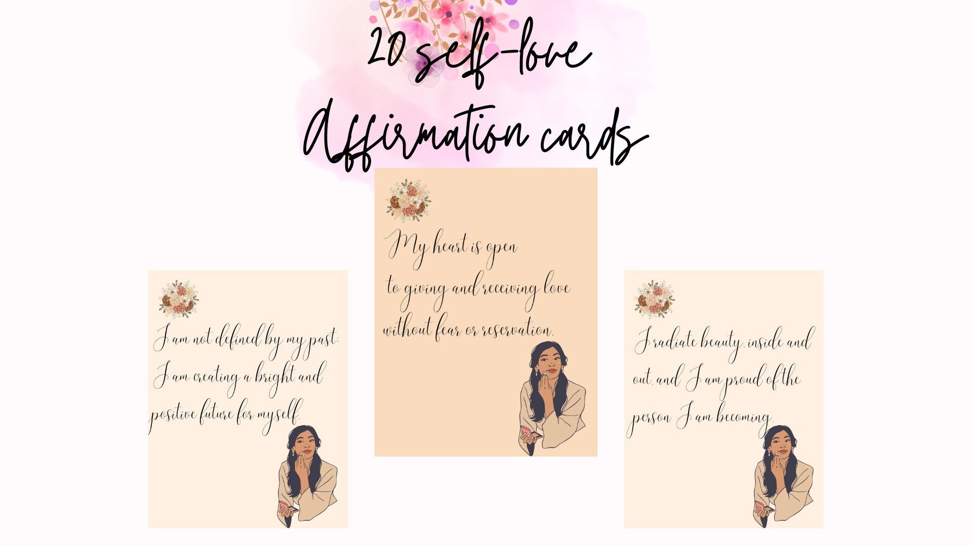 Printable Self Love Affirmation Cards, Motivational Cards, Self Care ...