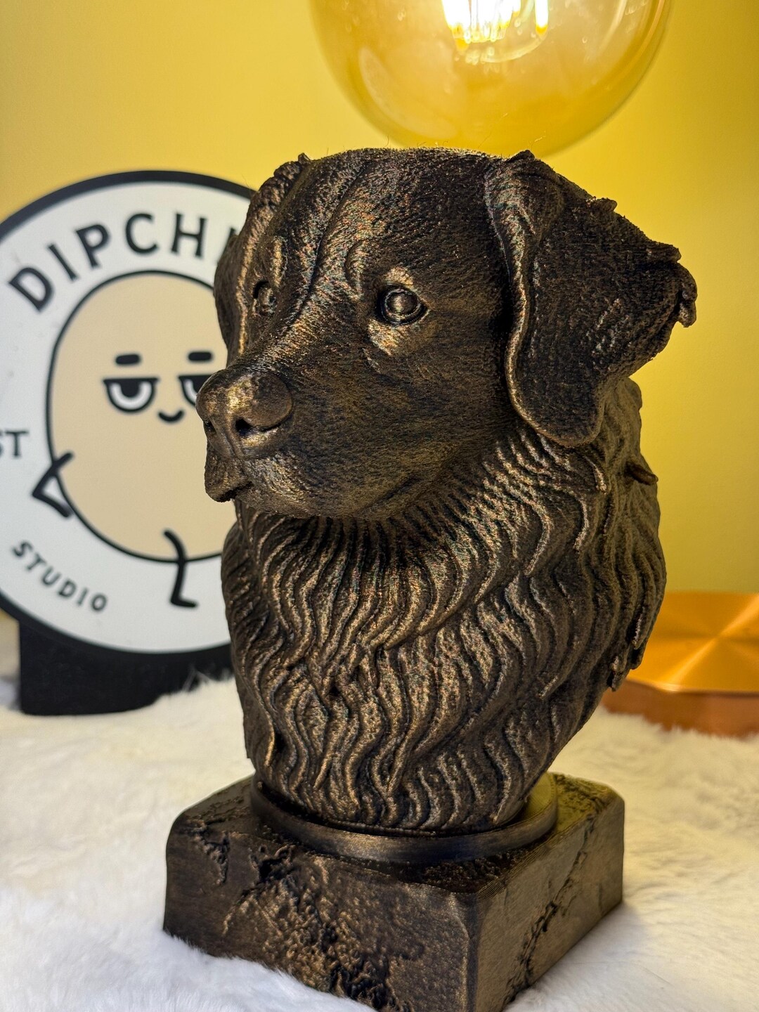 Bernese Mountain Dog Dog Bust Statue – Antique Style 3D Printed Dog ...