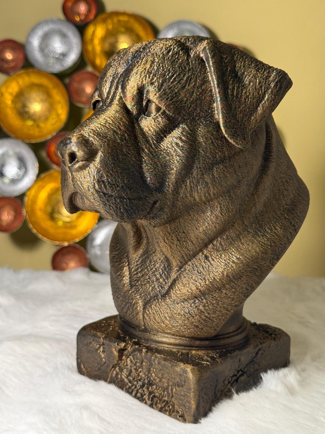 Alabai Central Asian Shepherd Dog Bust Statue – Antique Style 3D ...