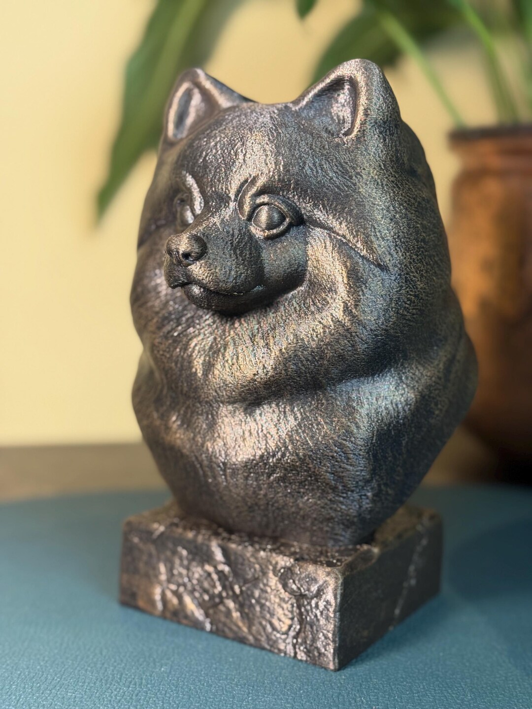 Pomeranian Dog Bust Statue – Antique Style 3D Printed Dog Sculpture ...