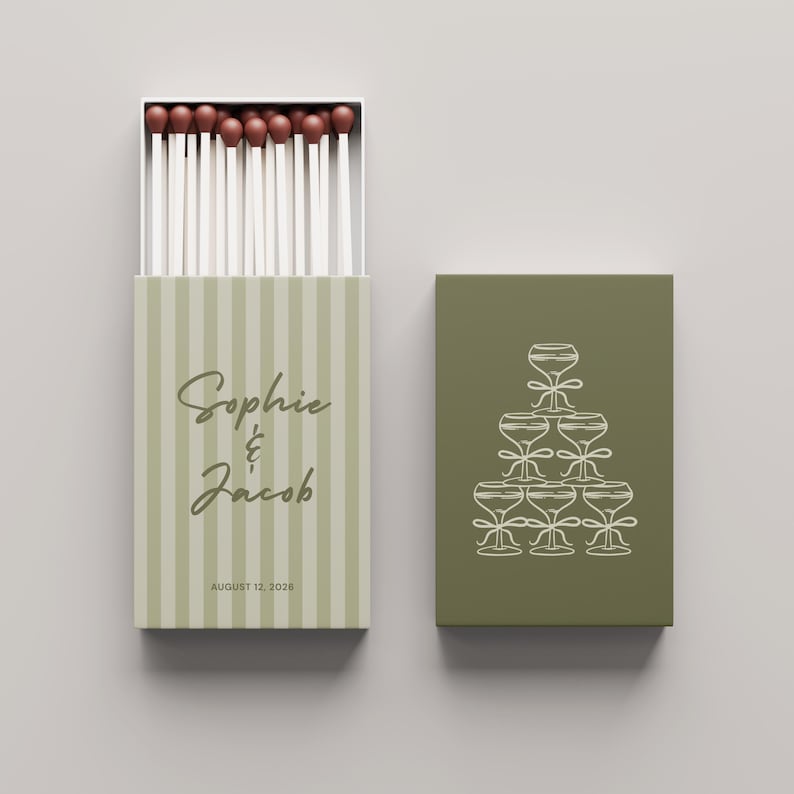 Customizable Wedding Matchbox Custom Matchboxes Personalized Custom ...