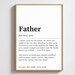 Father Definition Quote Art, Printable Wall Art, Digital Download, Dad ...