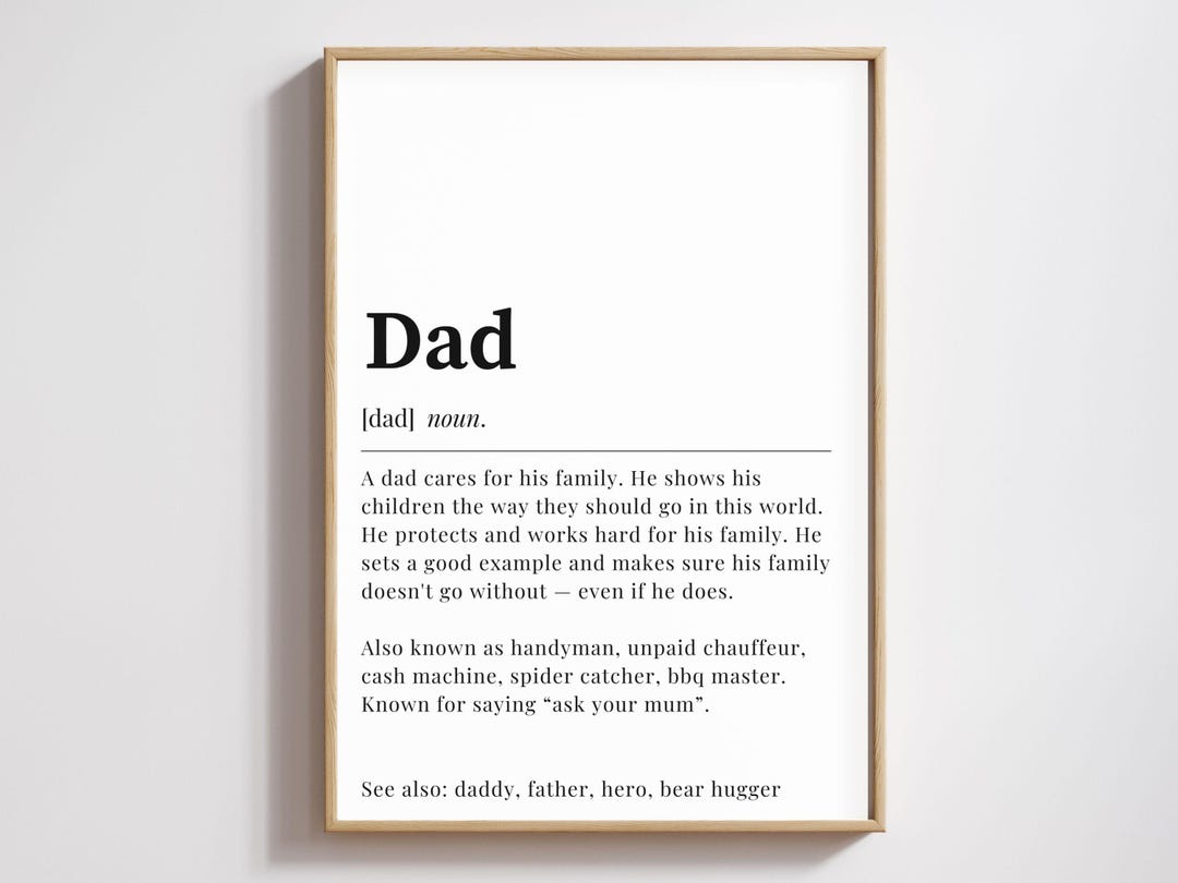 Dad Definition Quote Art, Printable Wall Art, Digital Download, Dad ...