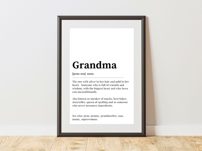 Grandma Definition Quote Art, Printable Wall Art, Digital Download ...