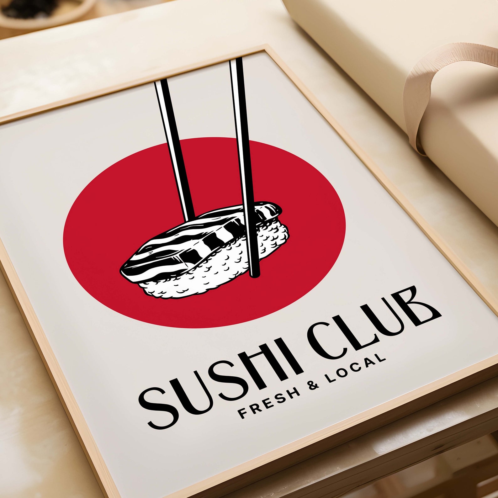 Sushi Club Poster Sushi Art Sushi Poster Foodie Poster Asian Food ...