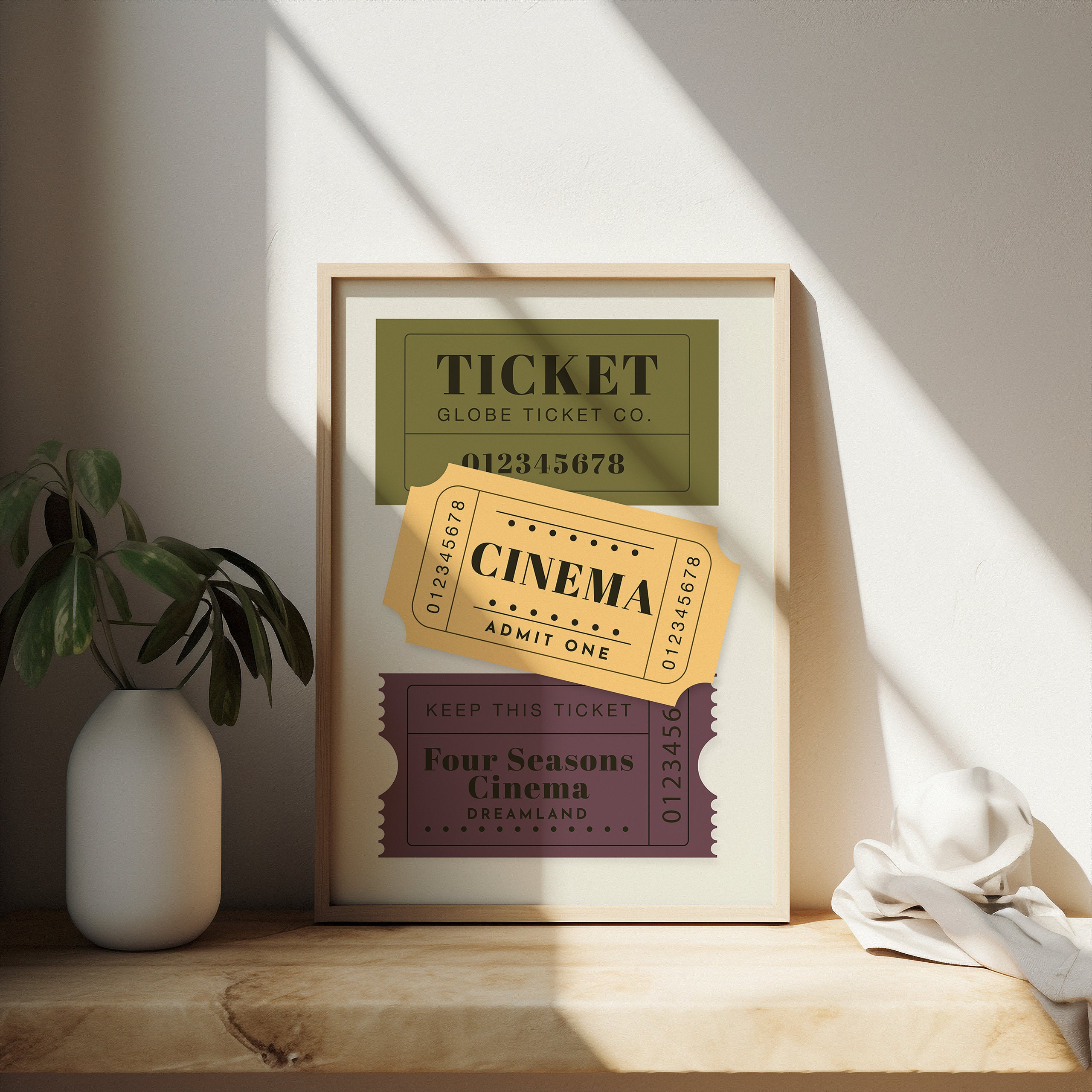 Movie Poster Decor Movie Night Print Cinema Tickets Print Theater ...