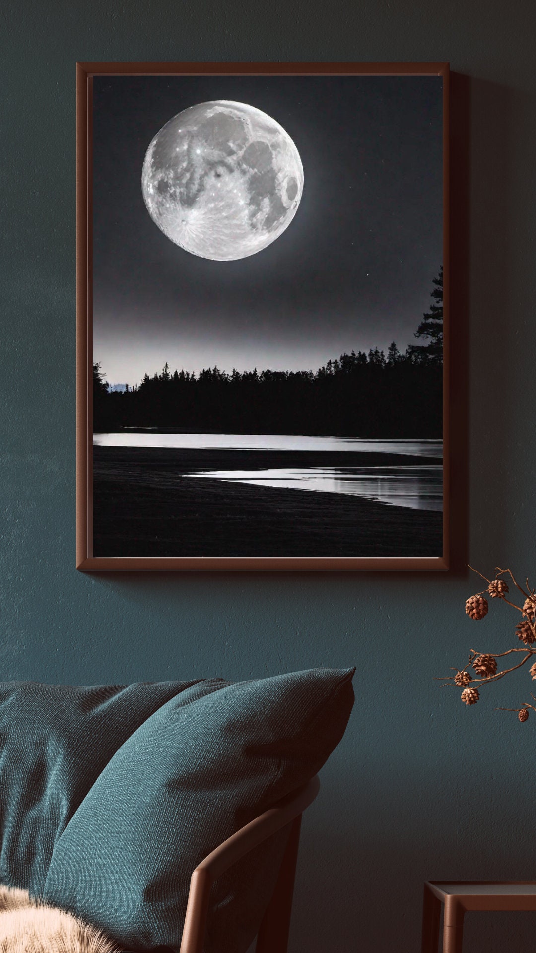 Moonlight Wall Art Moon Wallpaper Wall Mural Moonlight Wall - Etsy