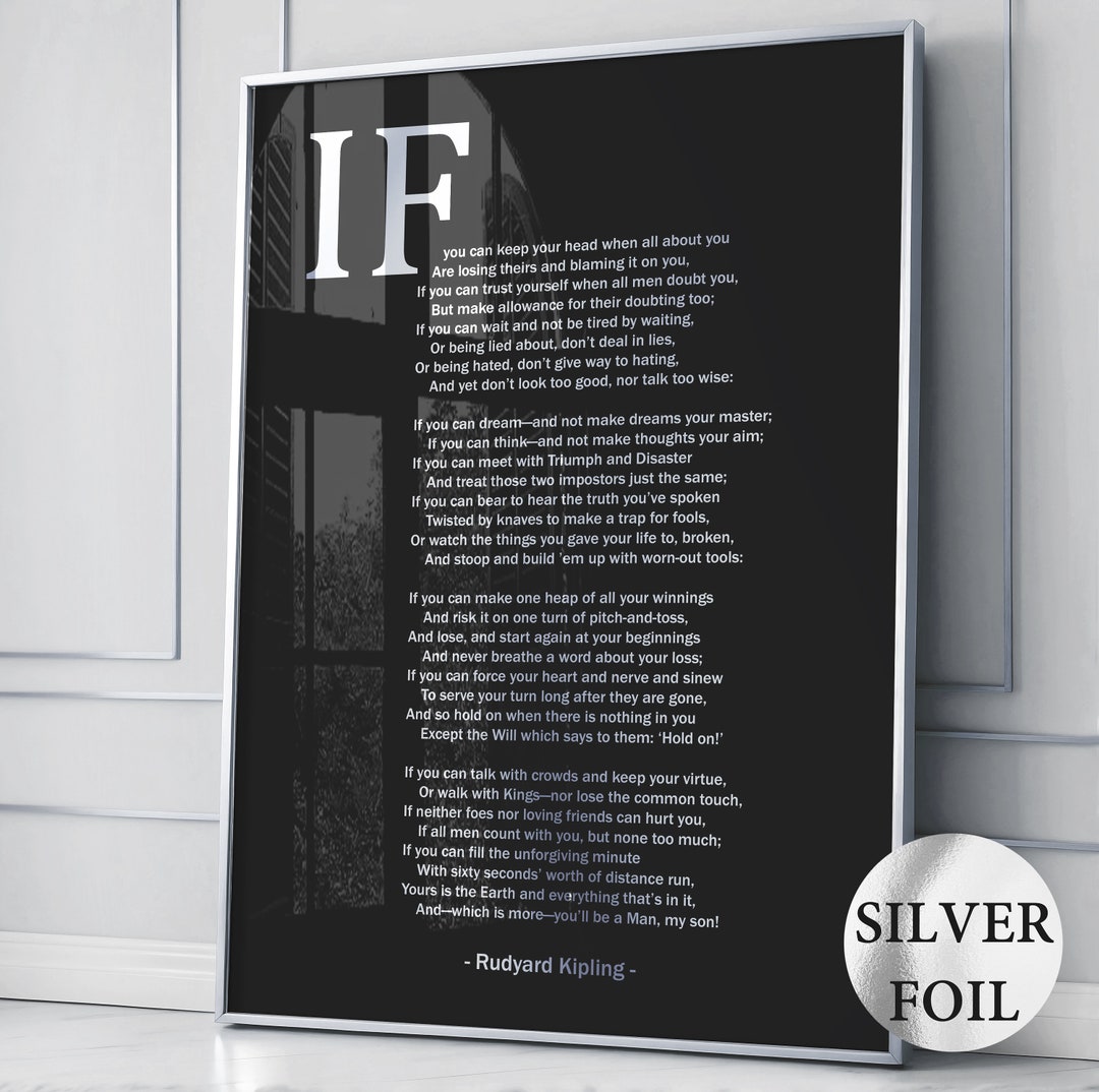 IF by Kipling Poem Art Verse Art Famous Poem Art Home Wall Decor ...