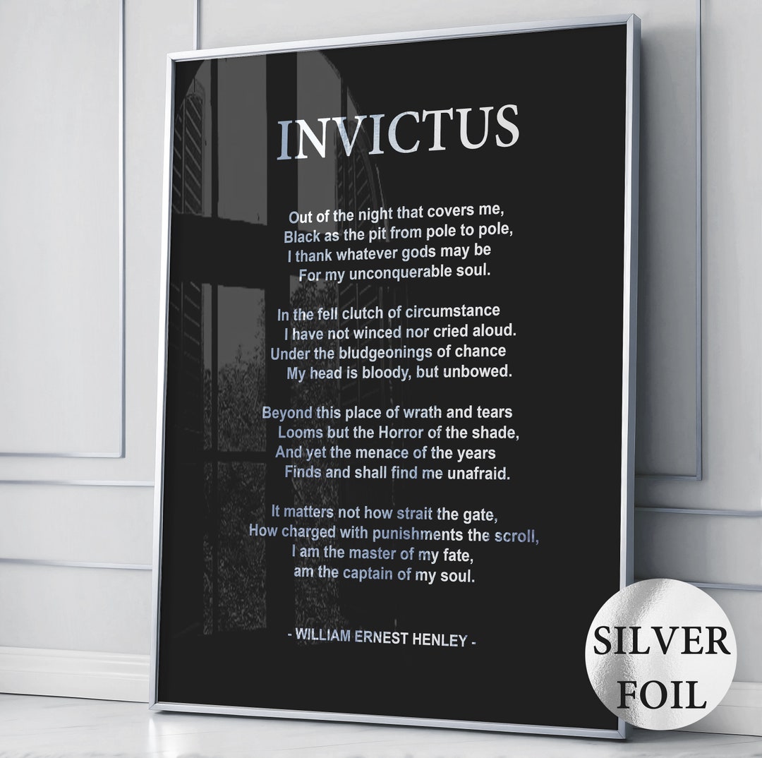 Invictus Poem by William Ernest Henley Poem Art Classic Literature ...