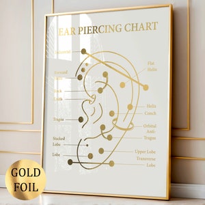 3 Piercing Art Ear Piercing Chart Facial Piercing Poster Piercing ...