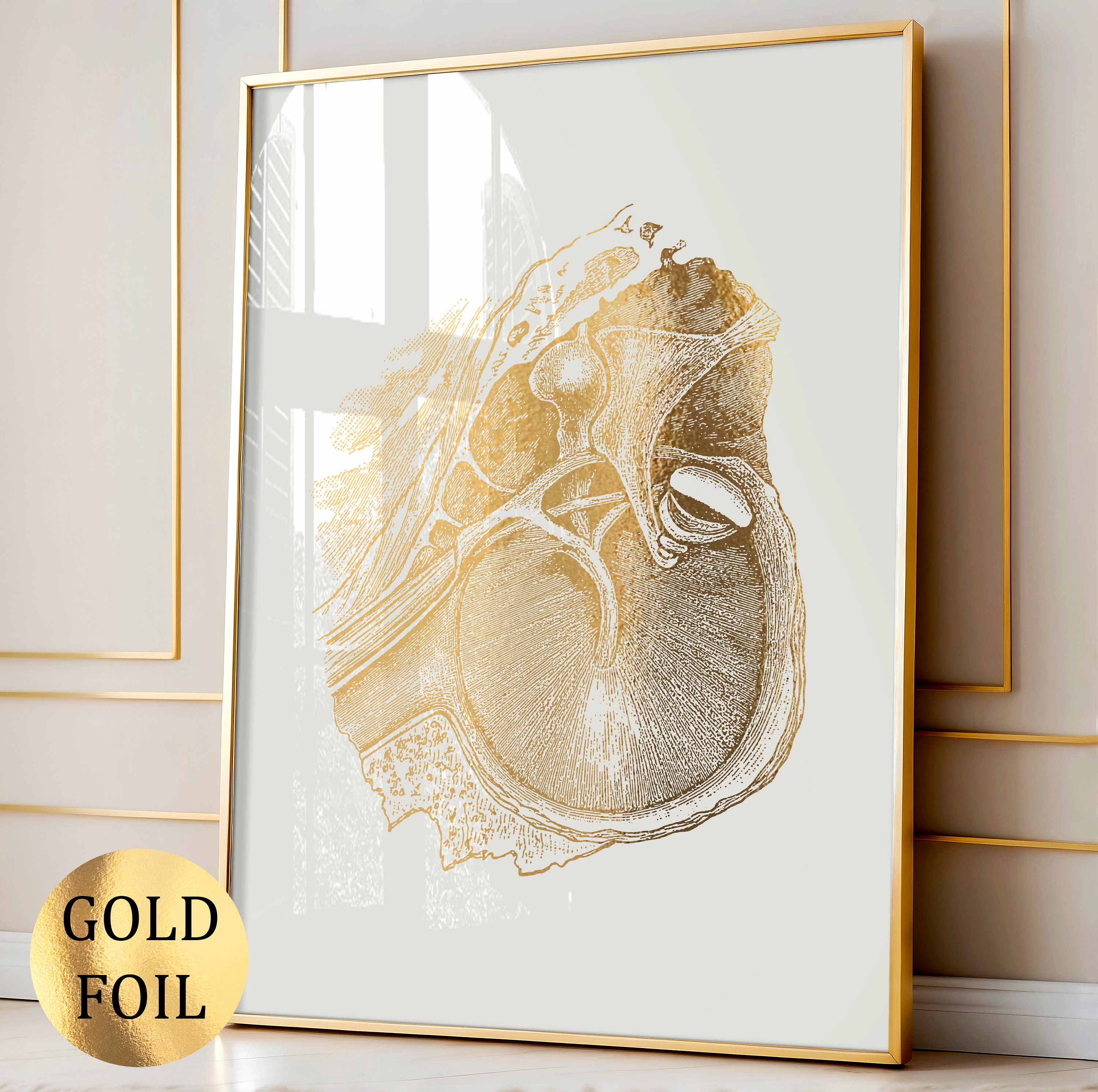 6 Gold Ear Anatomy Art Auditory System Posters Medical Art Inner Ear ...