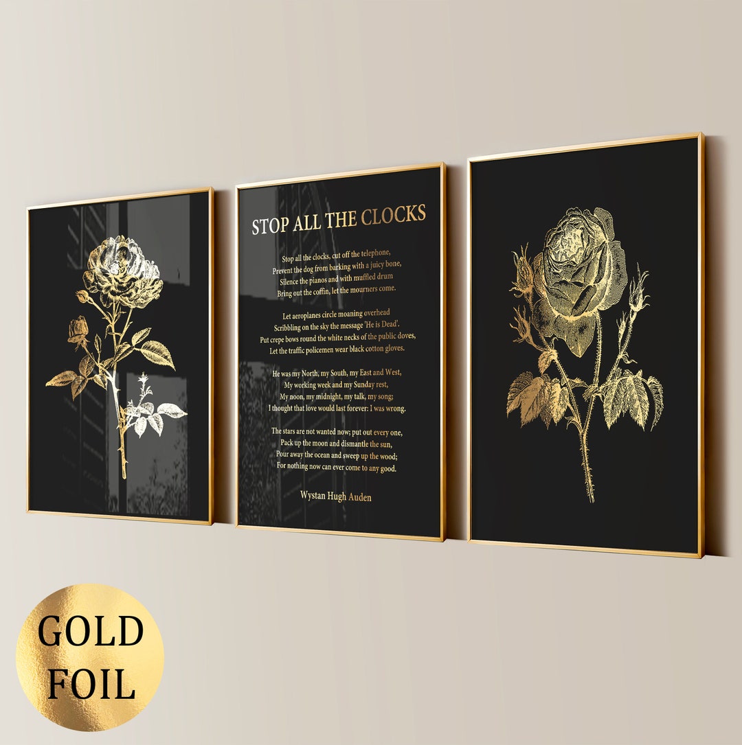 Funeral Blues Poem Art Stop All the Clocks W H Auden Poem Art Sad Verse ...