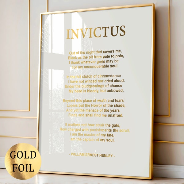 Invictus Poem - Etsy