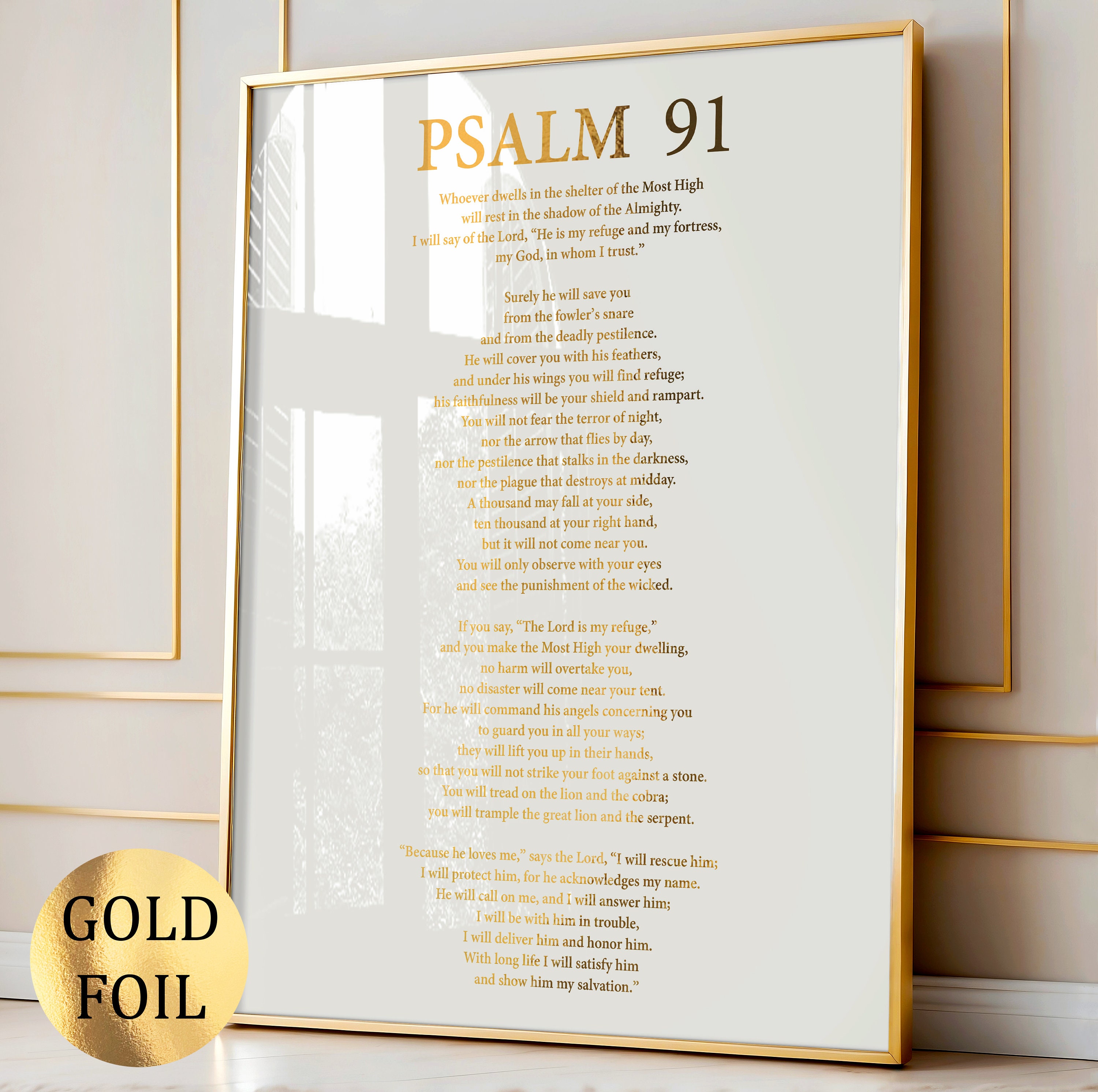 Psalm 91 Print Christian Psalm Poster Psalm Wall Art Christian Wall ...