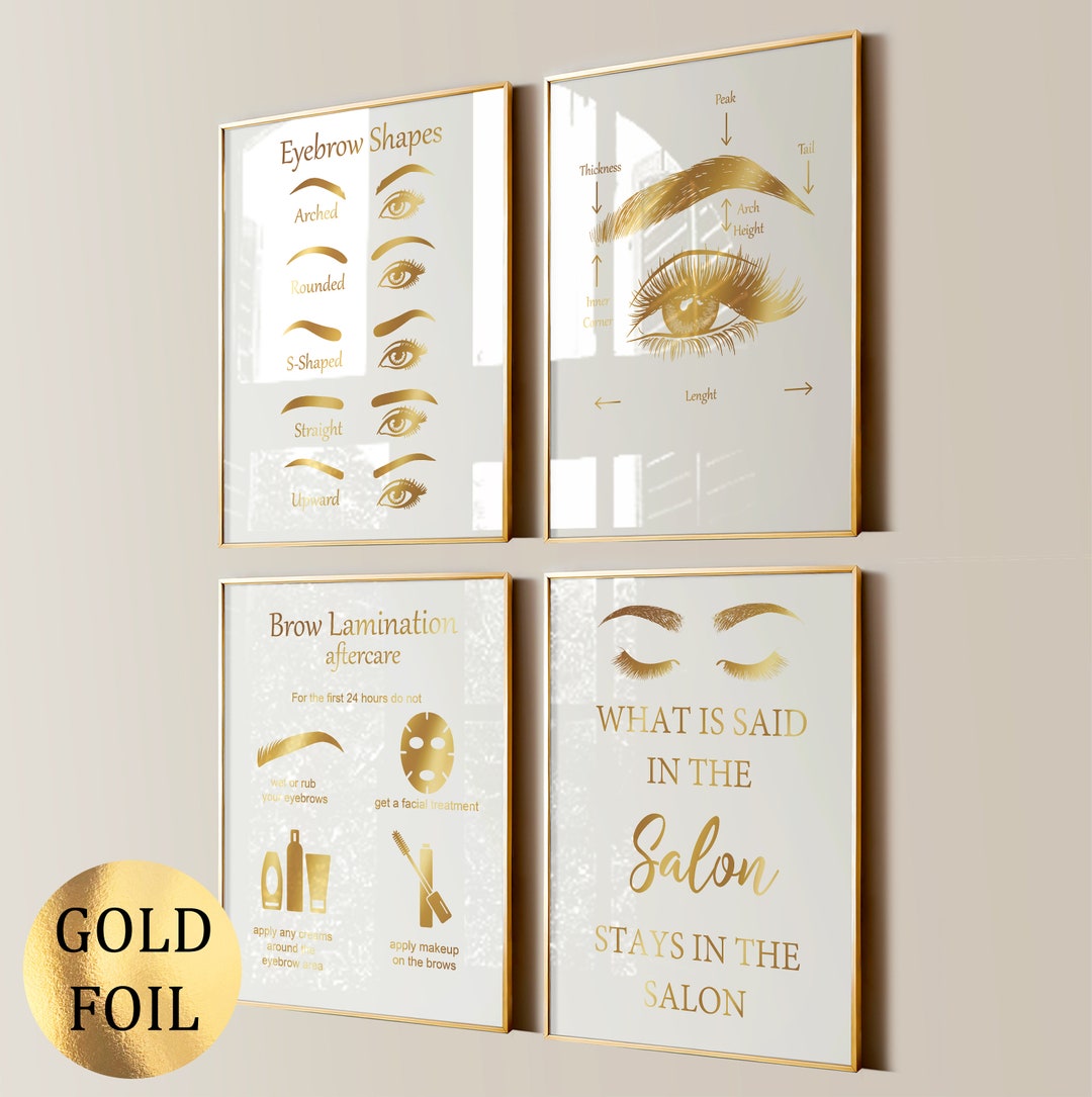 Set 4 Brow Lamination Art, Makeup Art, Eyebrow Shapes Art, Brow Master ...