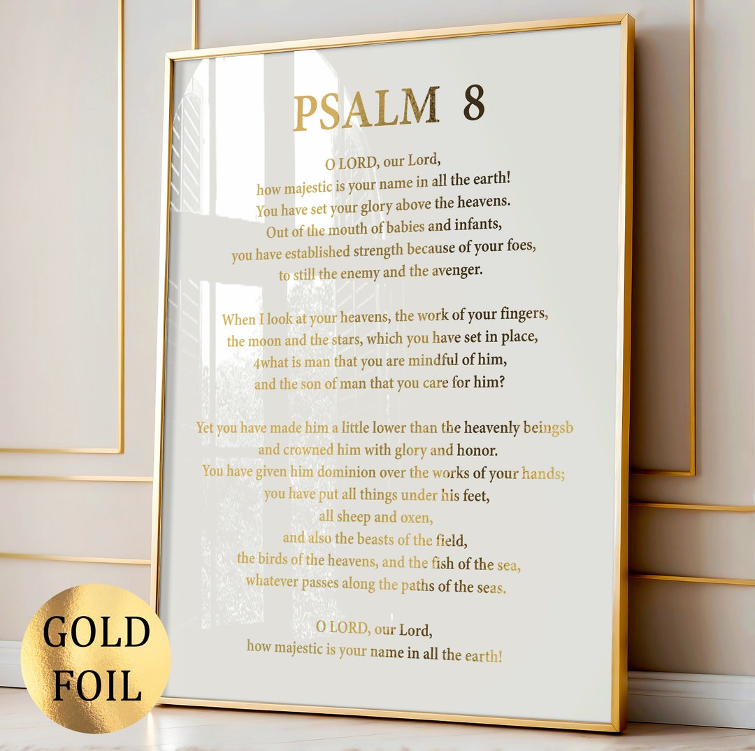 Psalm 8 Poster Bible Print Bible Verse Art Scripture Wall Art ...