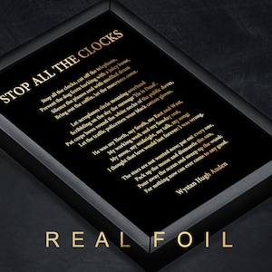 Stop All the Clocks by W H Auden Poem Art Funeral Blues Sad Verse ...