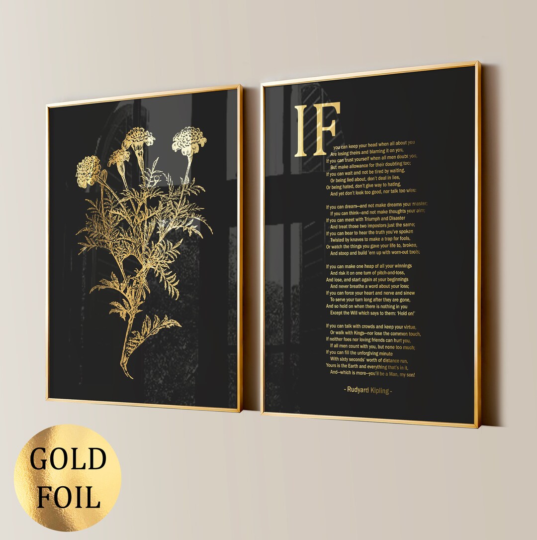 IF by Rudyard Kipling Wall Art Poem Art Verse Art Quote Art Home Wall ...
