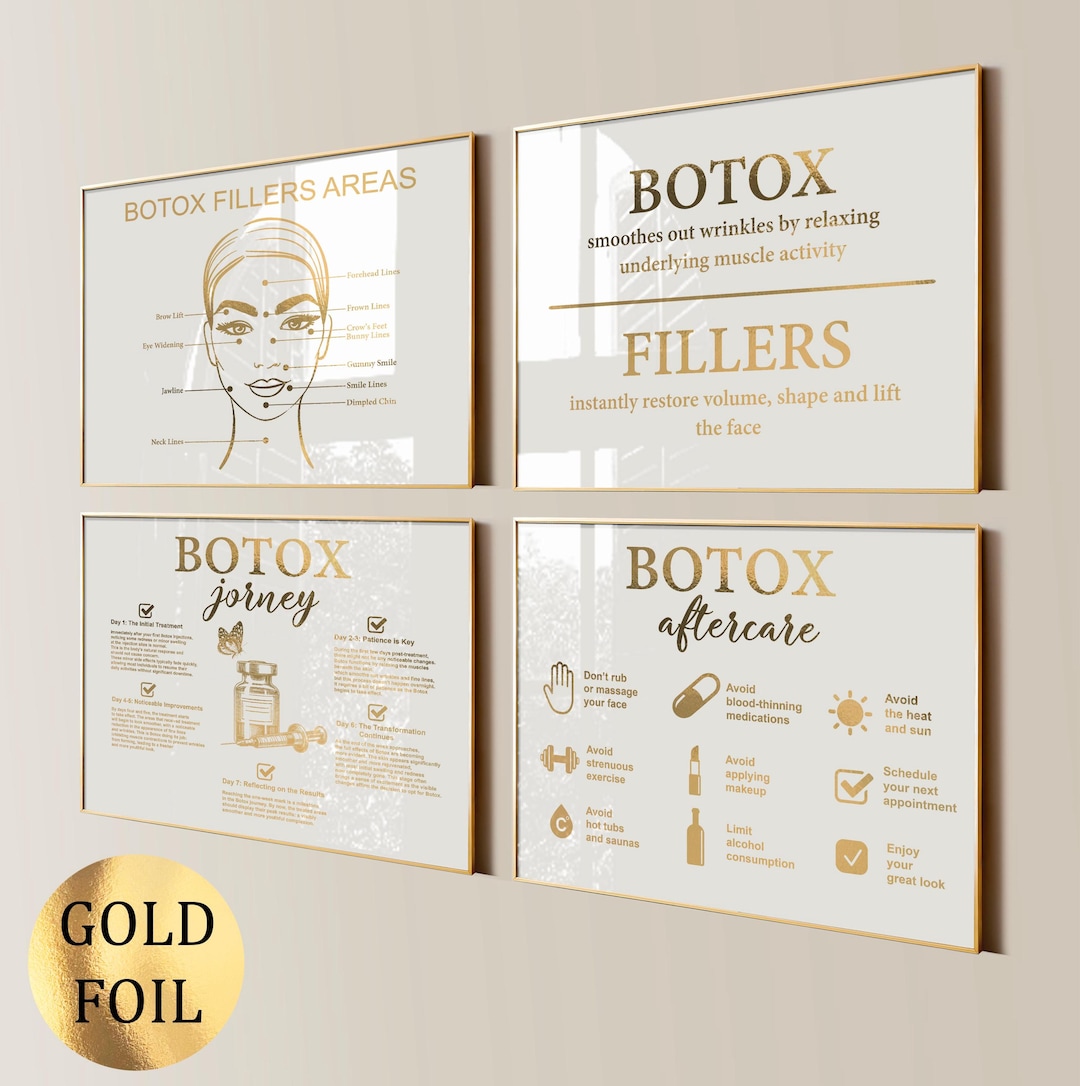 Set 4 Botox and Fillers Injection Art Beauty Salon Wall Decor Med SPA ...
