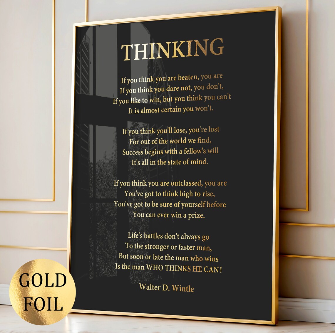 Thinking Poem by Walter D Wintle, Poem Art ,famous Poem, Literature ...