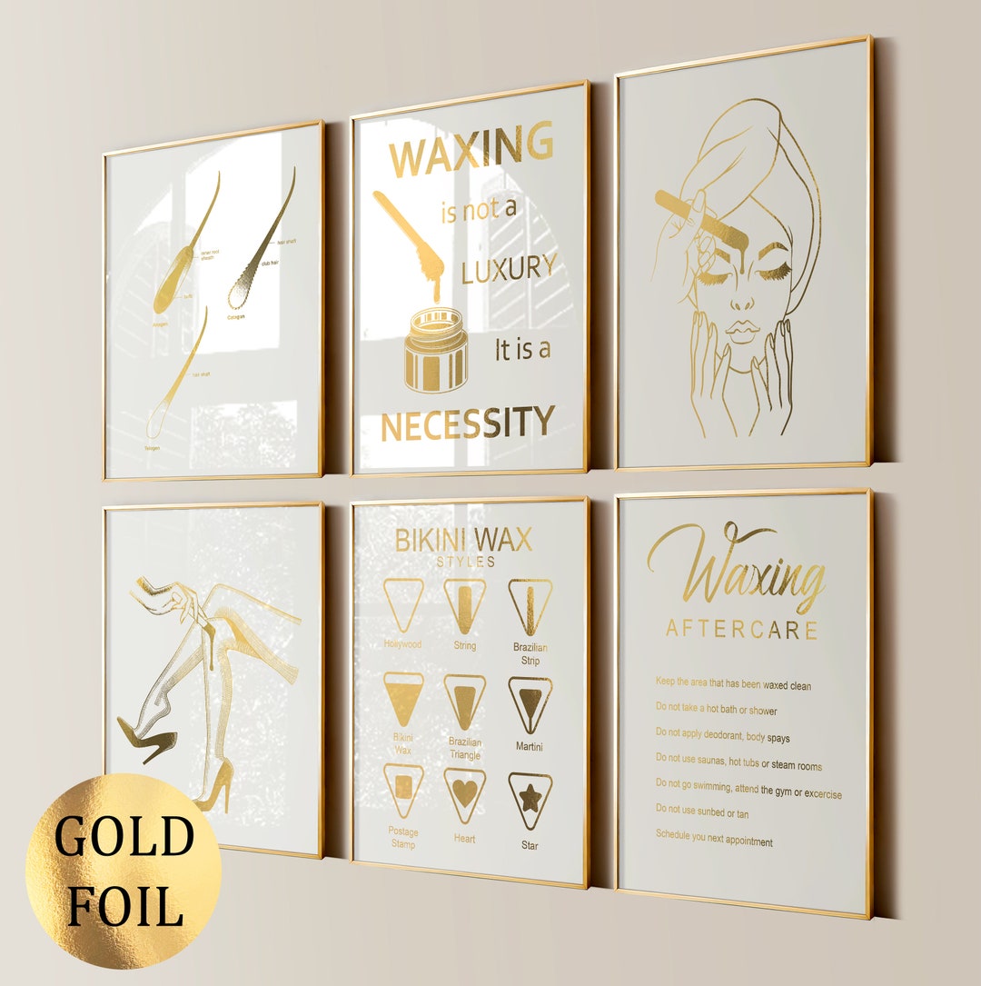 Set 6 Body Wax Poster Beauty Art Waxing Procedures Poster Wax Salon ...