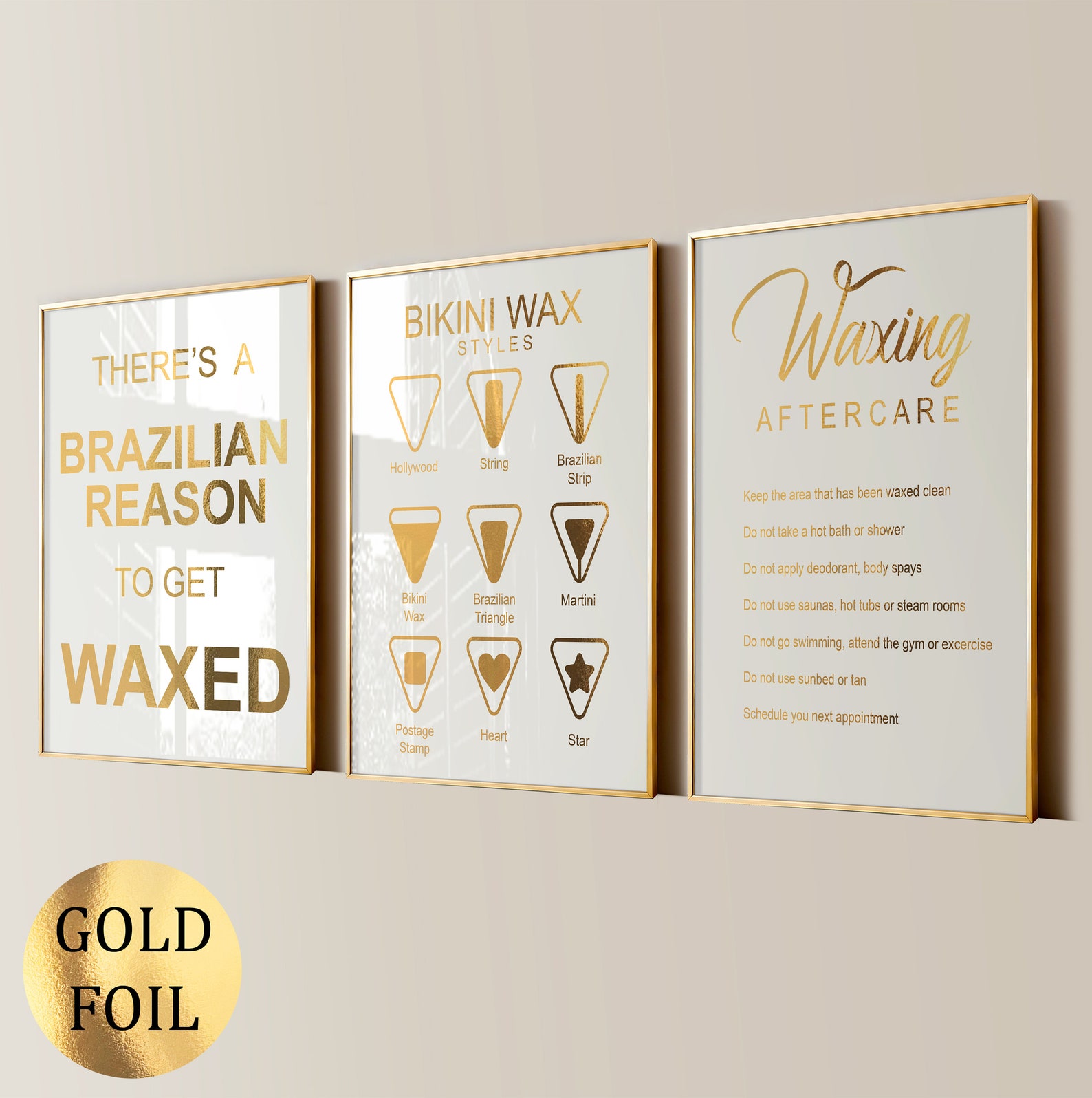 3 Wax Salon Decor Bikini Waxing Poster Beauty Art Brazilian Wax Hair ...