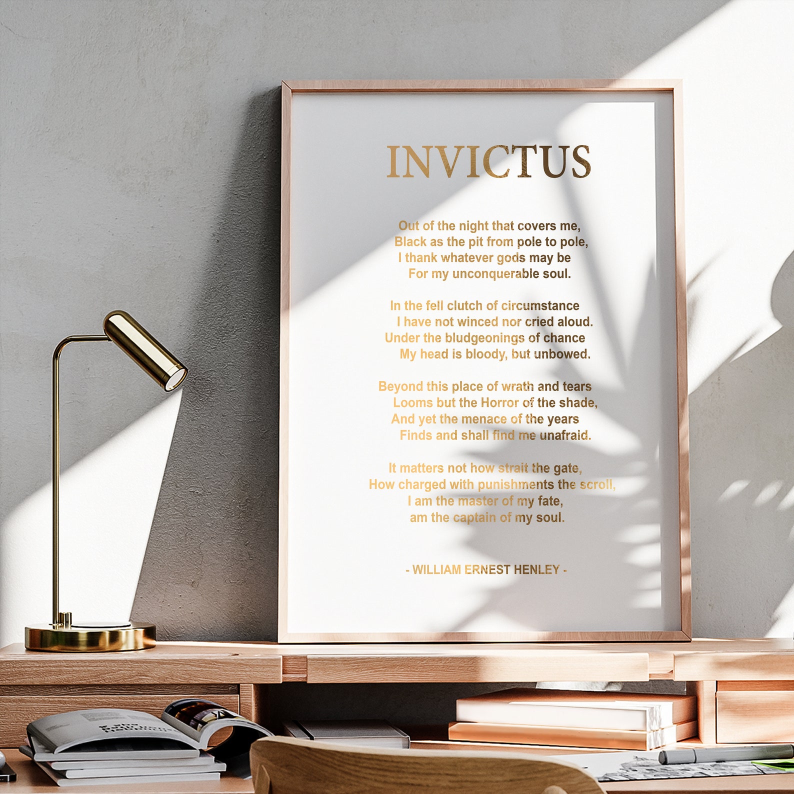 Invictus Poem 1895 William Ernest Henley Famous Poem Poster Living Room ...