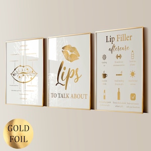 3 Lip Filler Posters Lip Injection Treatment Beauty Art Lip Procedures ...