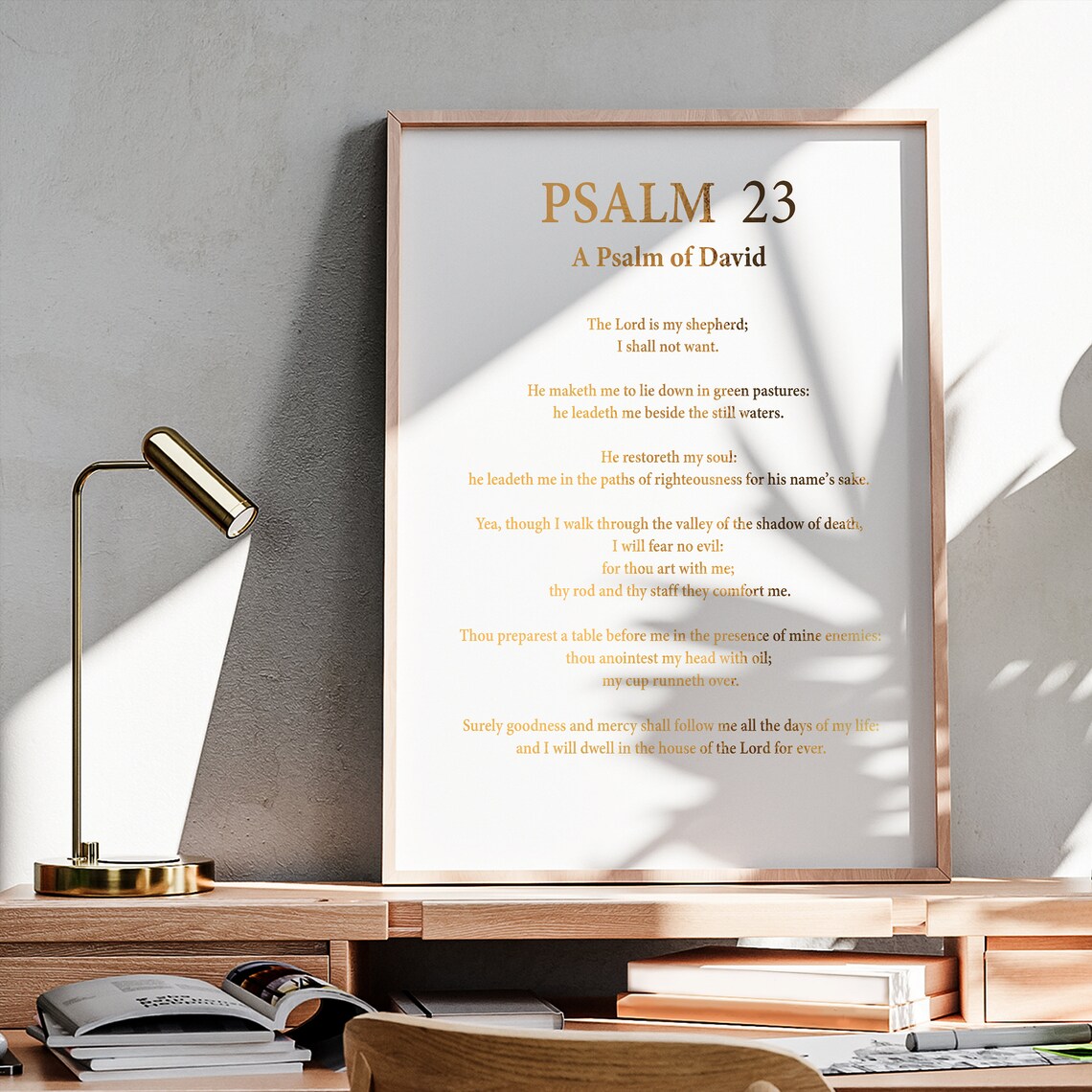 Psalm 23 Print A Psalm of David Christian Psalm Poster Psalm Wall Art ...