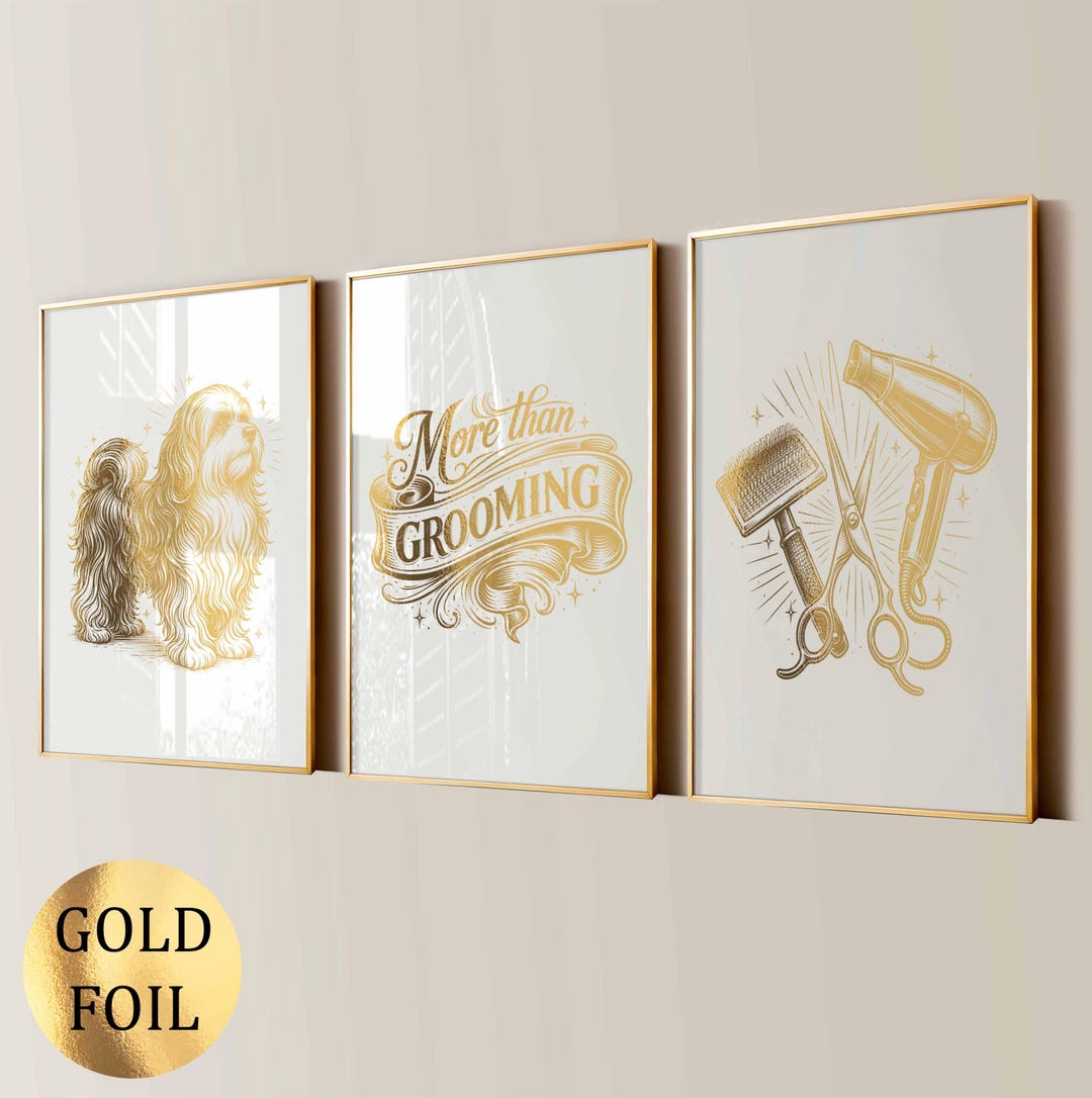 3 Grooming Salon Wall Art Groomer Gift Dog Grooming Poster Groomer ...