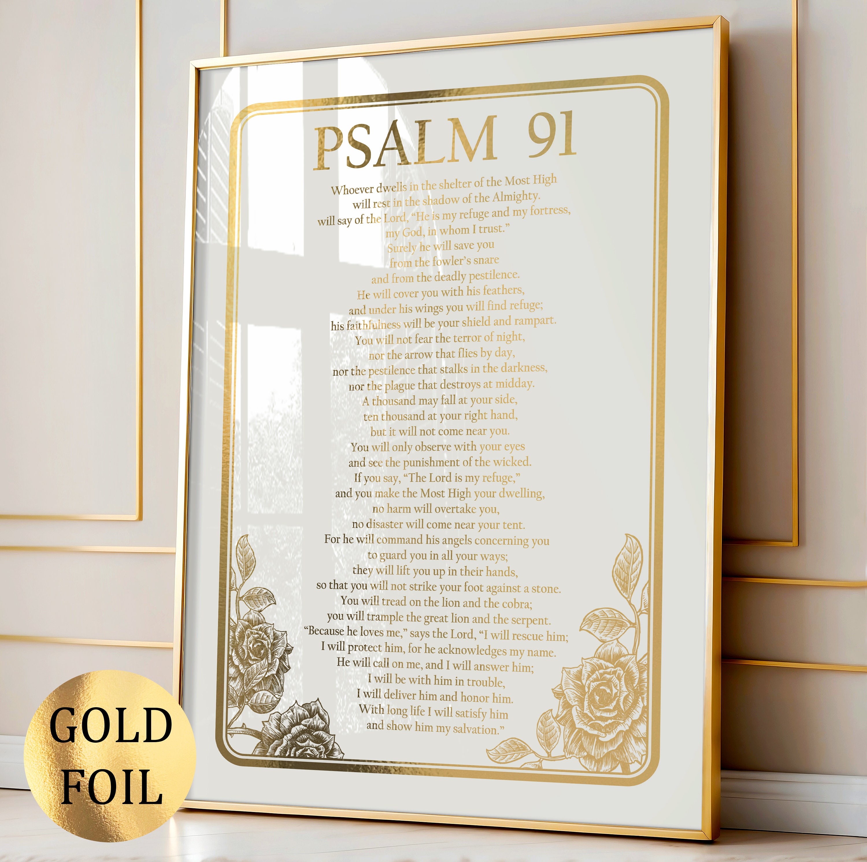 Psalm 91 Poster Christian Psalm Wall Art Biblical Verse Wall Decor ...