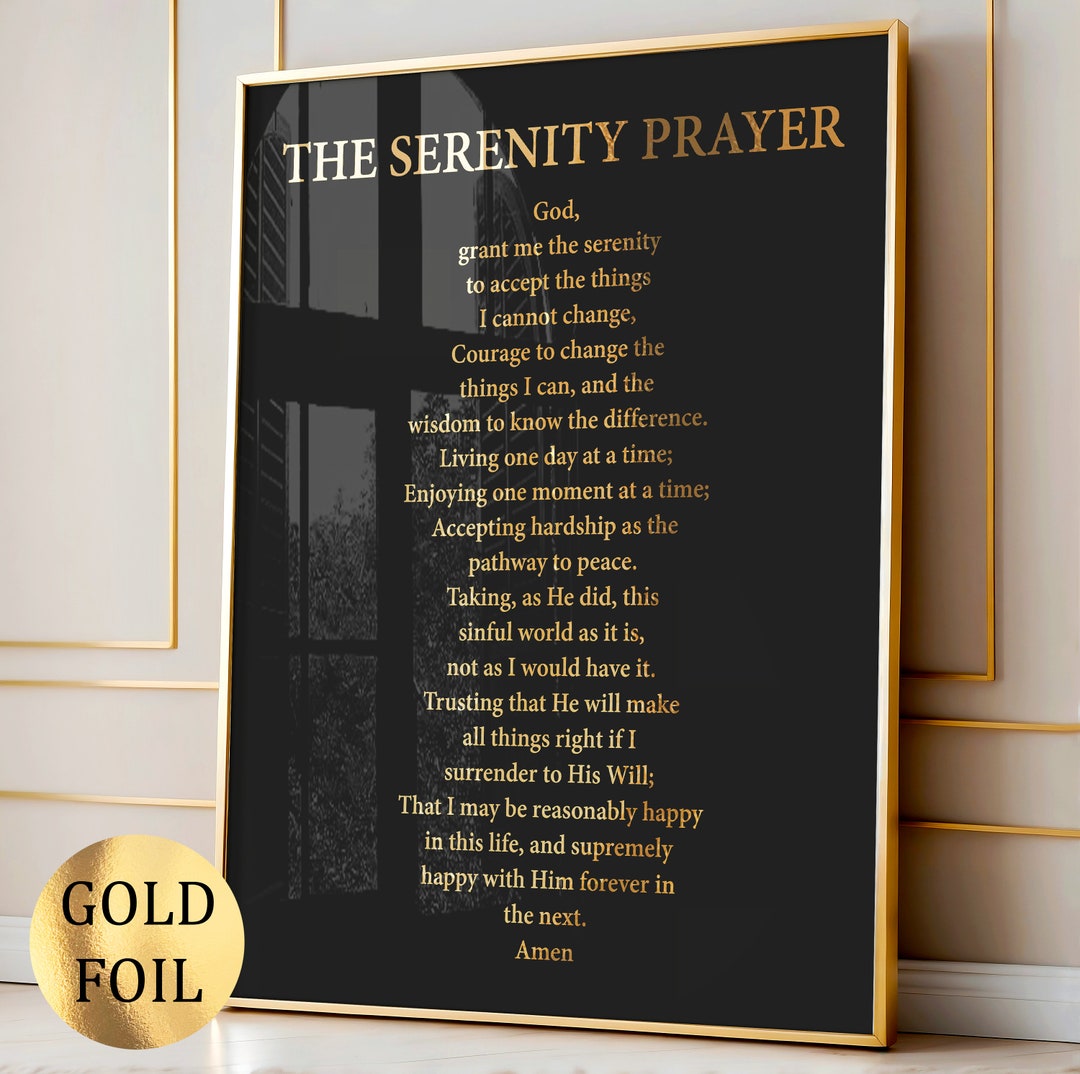 The Serenity Prayer Poem Art Christian Prayer Art Inspirational Saying ...