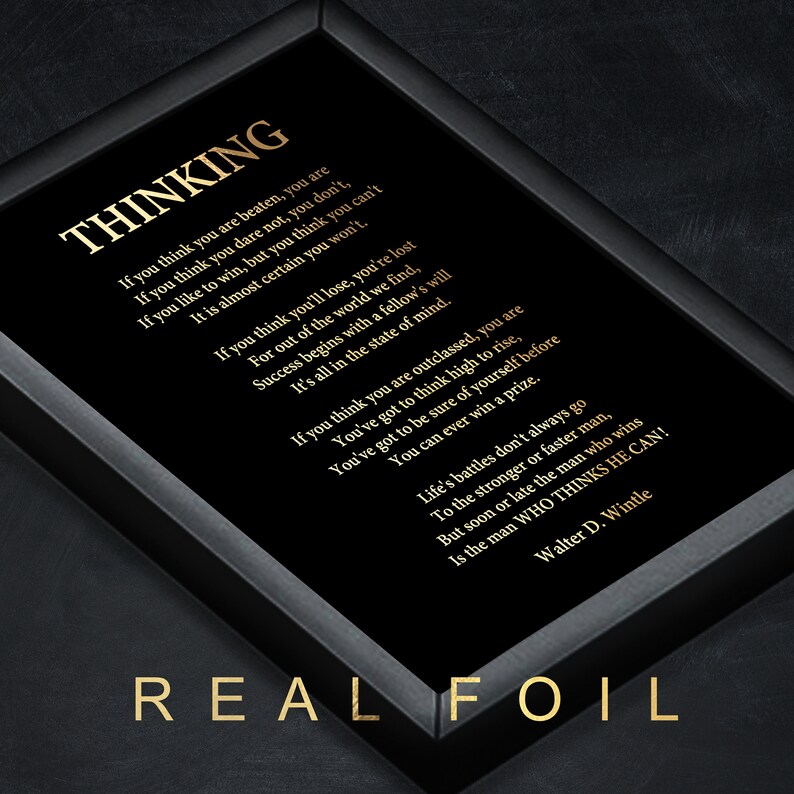 Thinking Poem by Walter D Wintle, Poem Art ,famous Poem, Literature ...