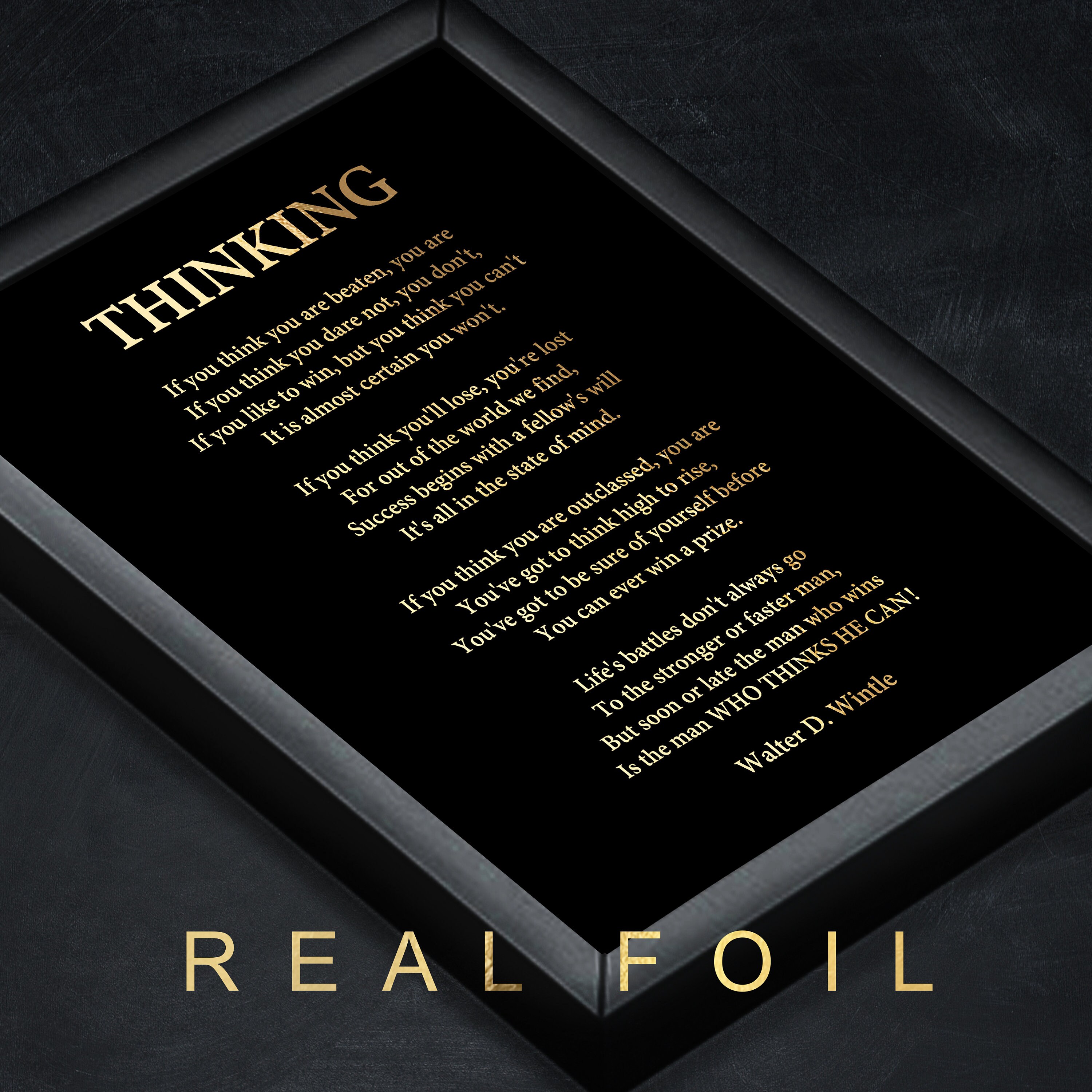 Thinking Poem by Walter D Wintle, Poem Art ,famous Poem, Literature ...