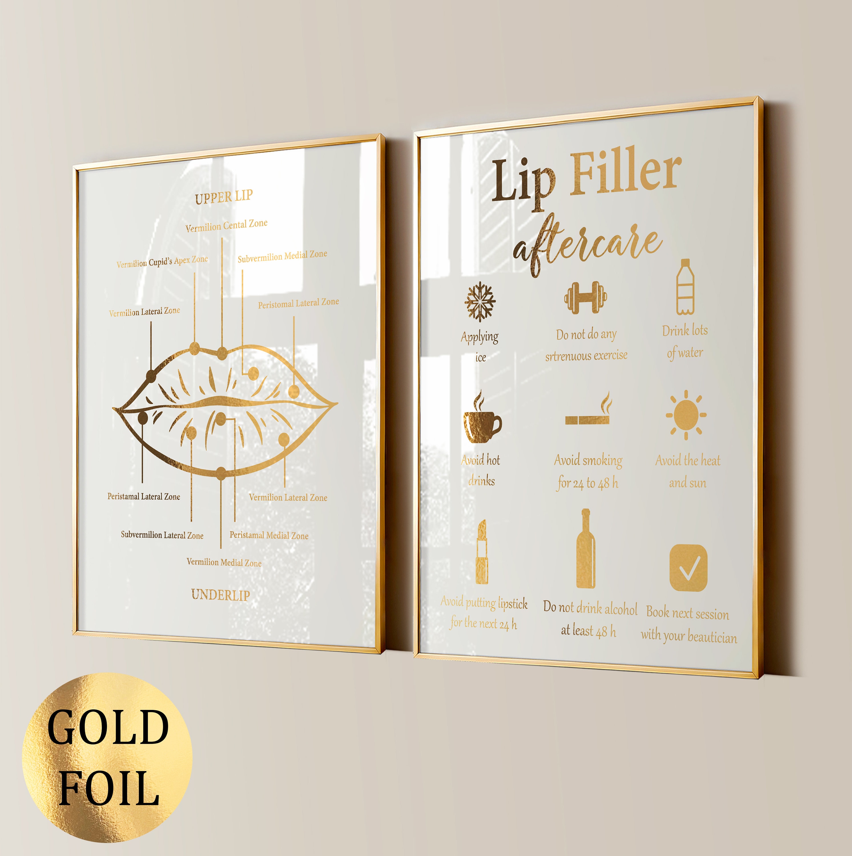 2 Lip Filler Aftercare Art Lip Injection Diagram Beauty Salon Decor Med ...