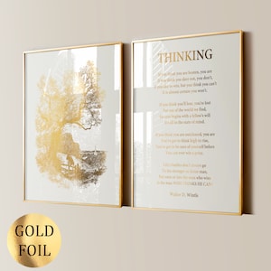Thinking Poem by Walter D Wintle Famous Literature Poster Inspirational ...