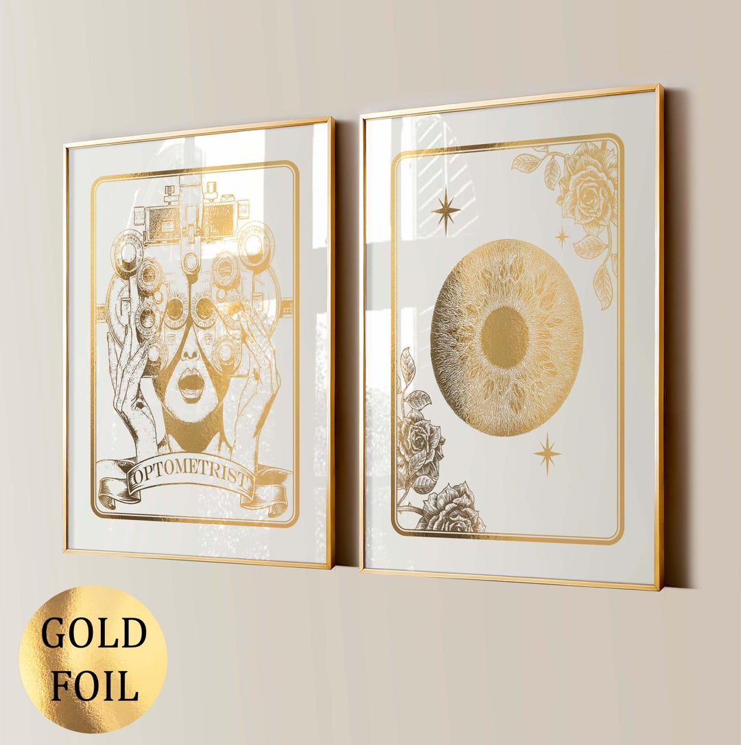 2 Optometry Art Posters Phoropter Art Human Pupil Art Medical Art Optometrist Gift Optician ...