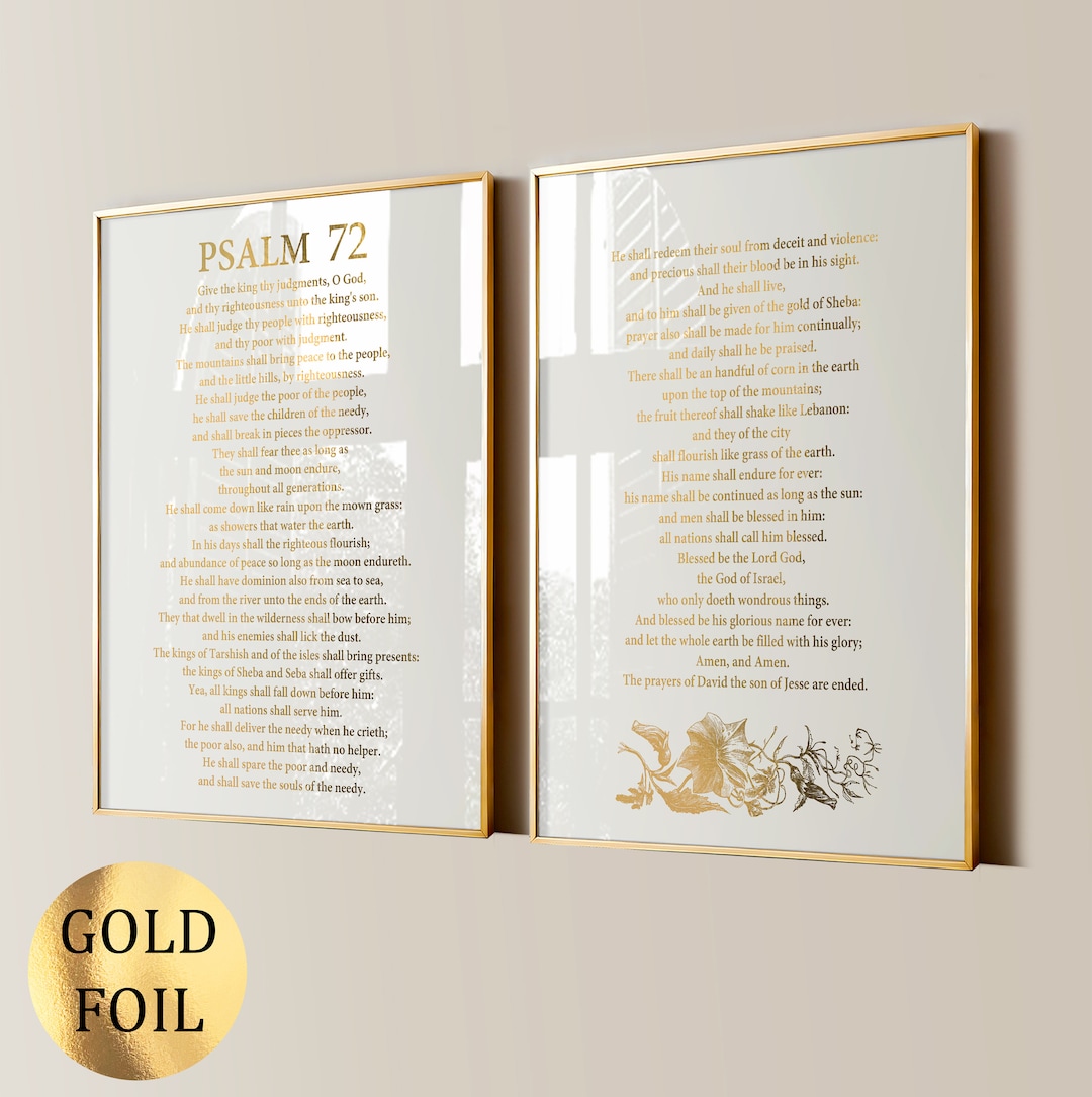 Psalm 72 Bible Verse Art Christian Wall Art Religious Poster Scripture ...