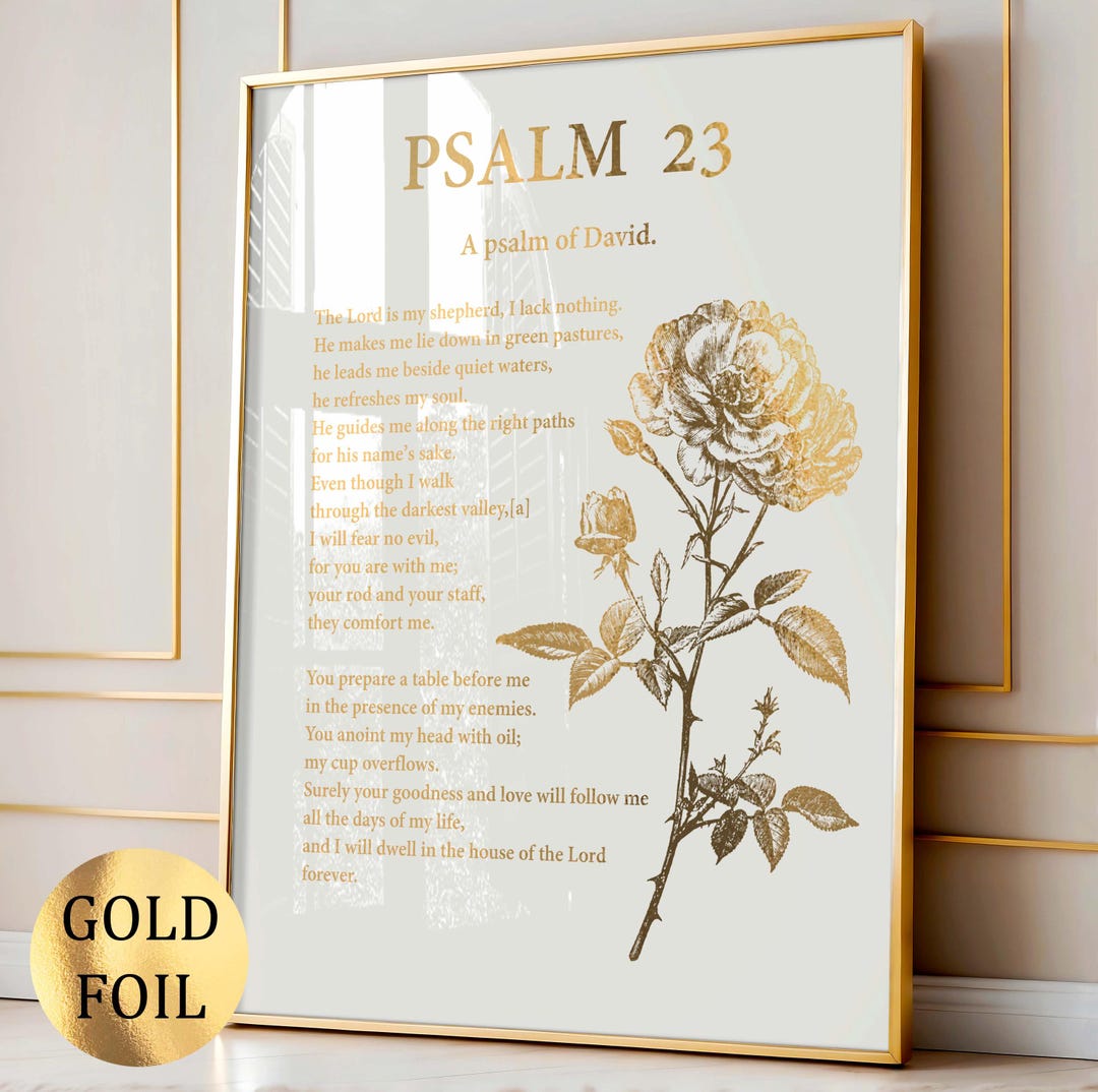 Psalm 23 A Psalm of David Poster Christian Art Psalm Wall Decor ...