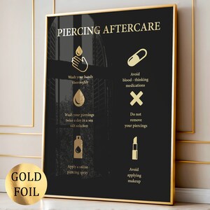 Set 6 Piercing Posters Ear Piercing Facial Piercing Micro Dermal ...