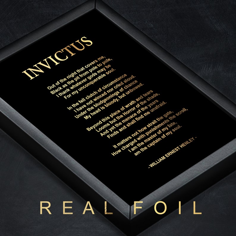 Invictus by William Ernest Henley Poem Art Famous Literature Poster ...