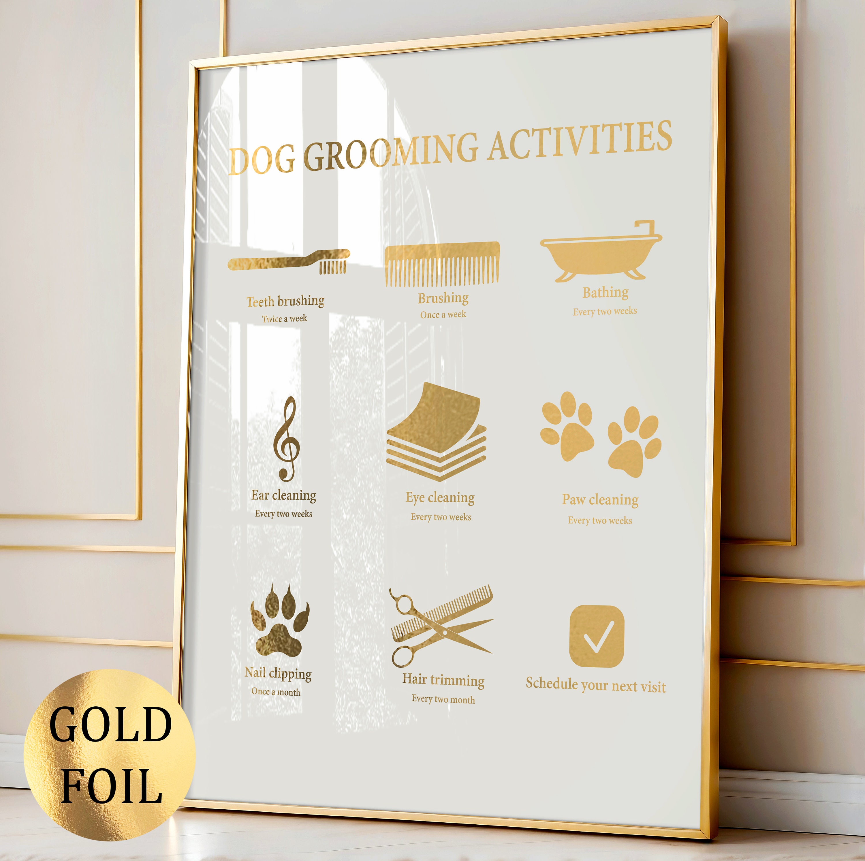 6 Dog Grooming Posters Groomer Gift Grooming Salon Decor Pet Dental ...