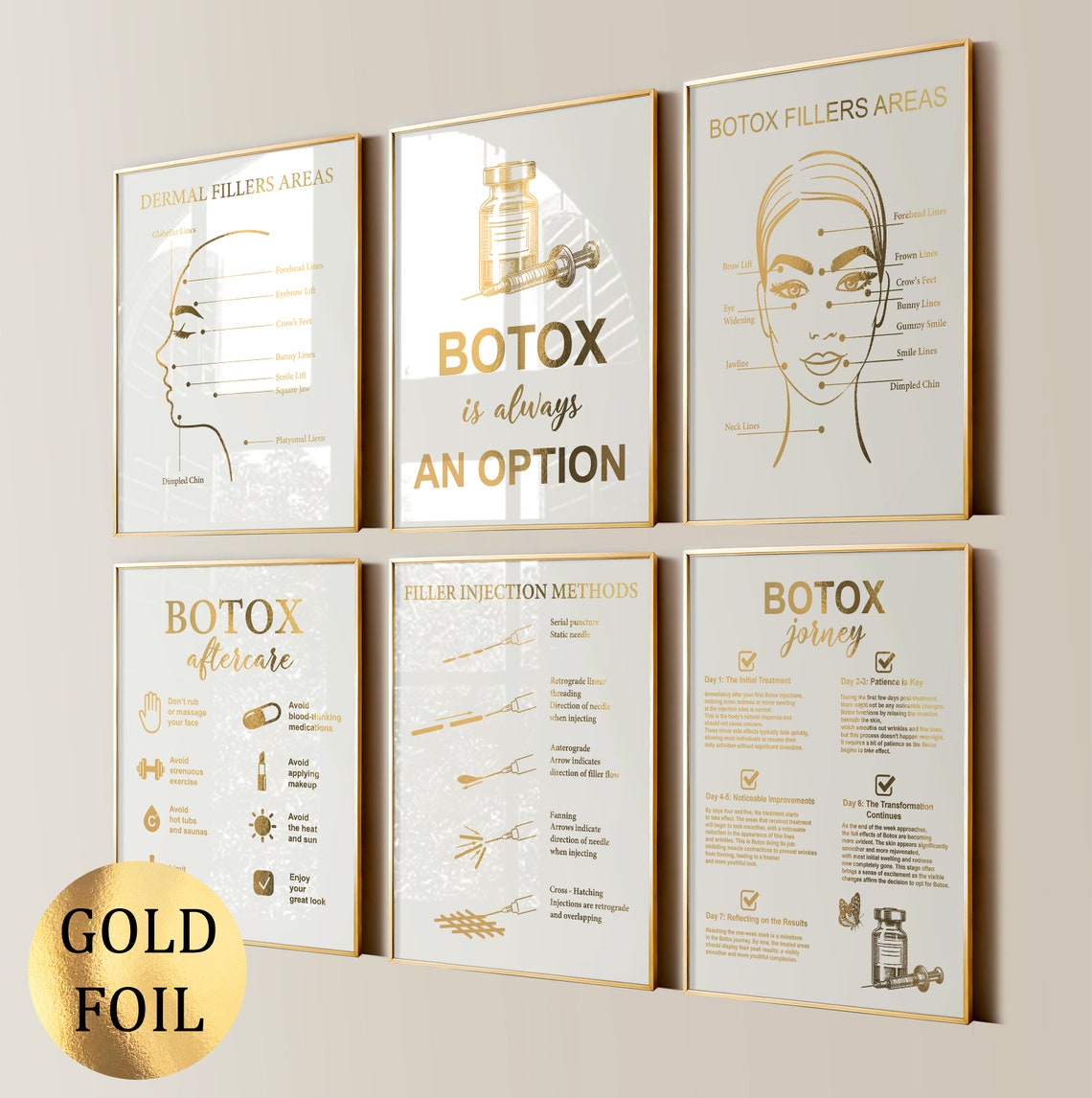 6 Botox Injection Posters Beauty Treatment Art Dermal Filler Poster ...
